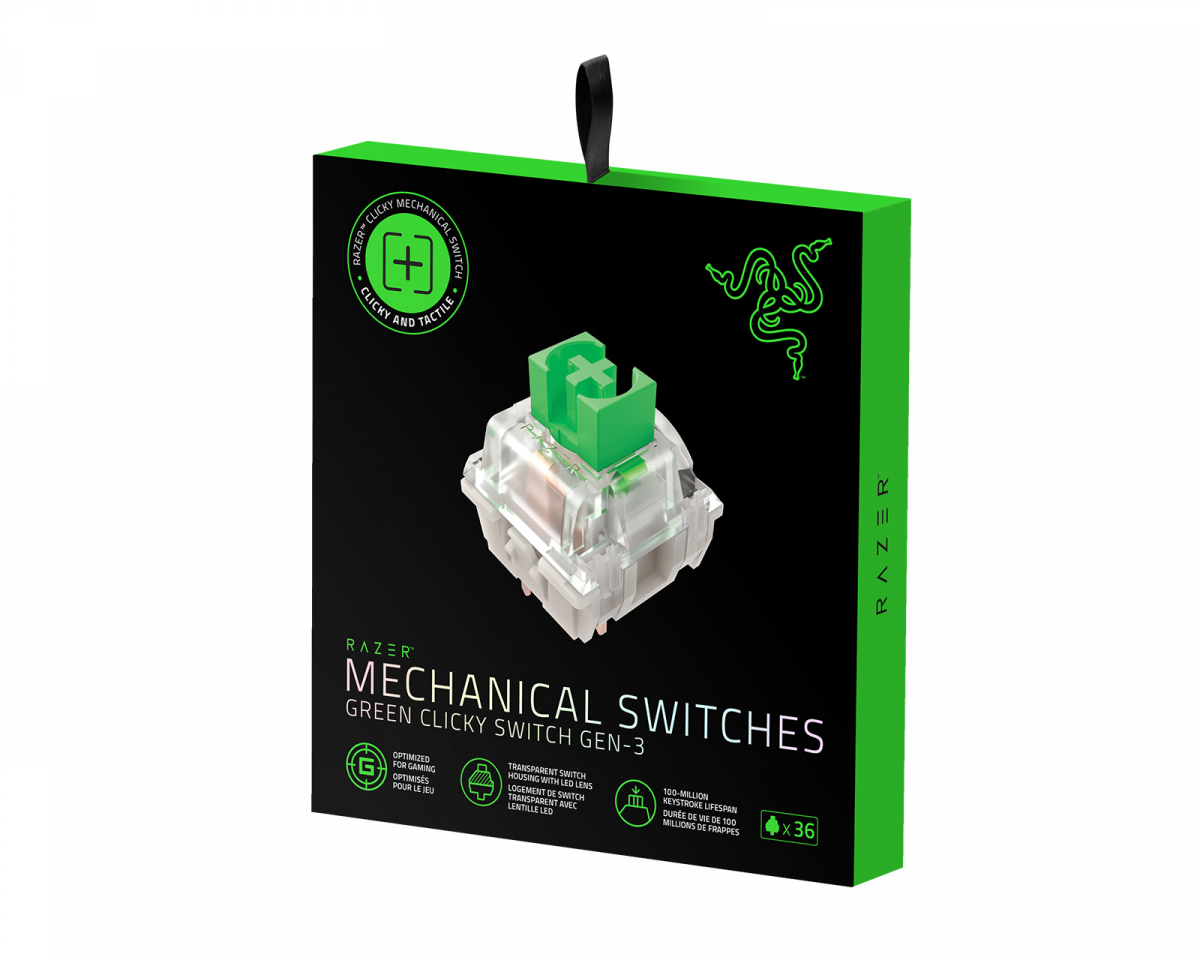 Razer Mechanical Switches - Green Clicky Switch (36-Pack) - MaxGaming.no